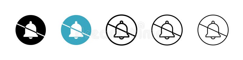 Notification Off Vecor Icon Set Stock Vector - Illustration of ringer ...