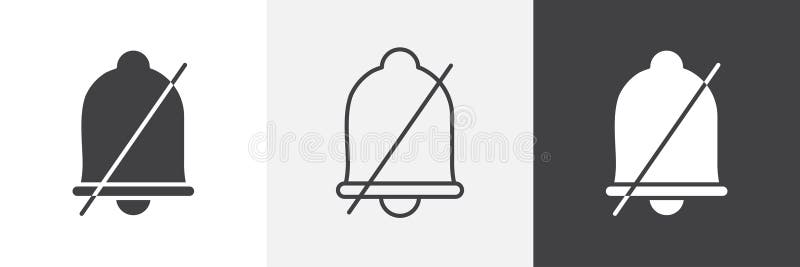 Notification Off Vecor Icon Set Stock Vector - Illustration of sign ...