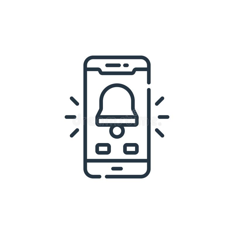 Notification Vector Icon Isolated on White Background. Outline, Thin ...