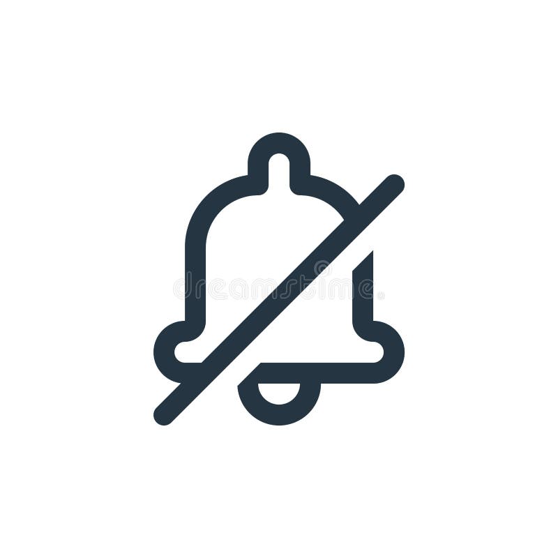 Notification Vector Icon Isolated on White Background. Outline, Thin ...