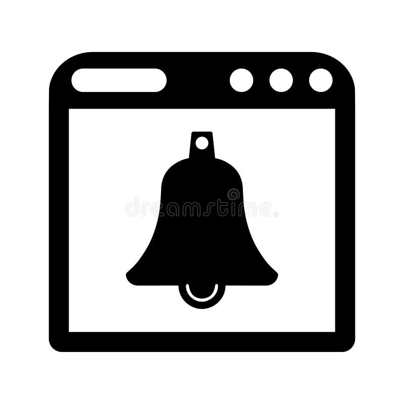 Notification, Web, Alert Icon. Black Vector Graphics Stock Illustration ...