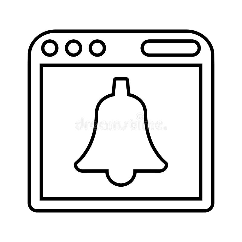 Notification, Web, Alert Outline Icon. Line Art Vector Stock ...