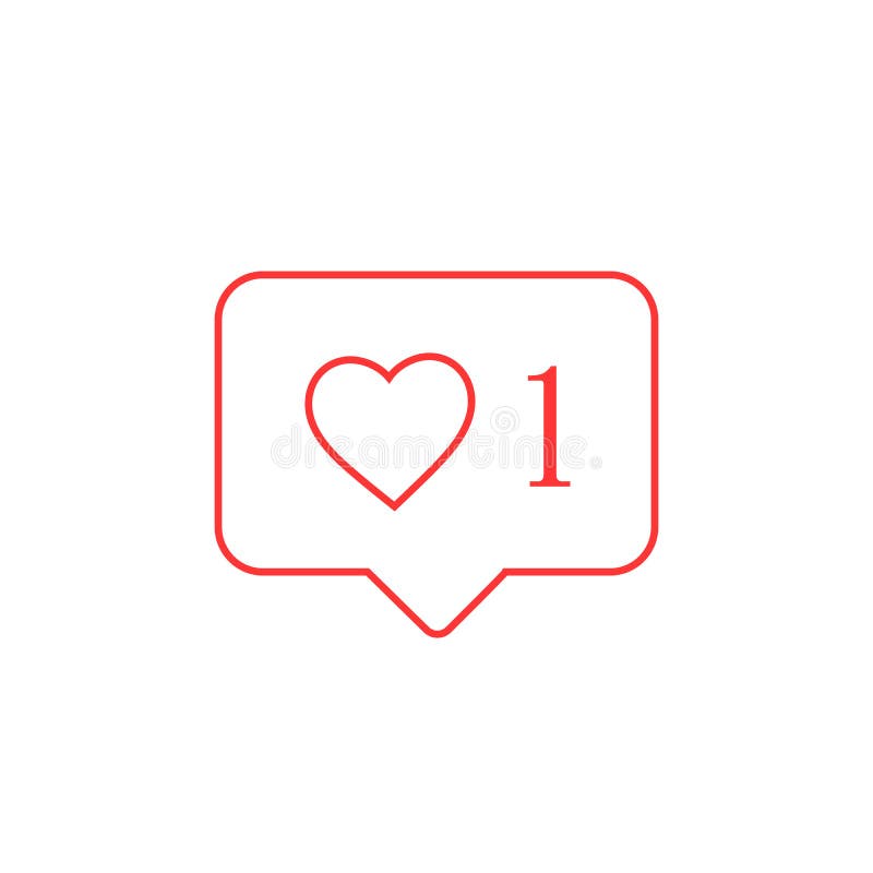Notifications Icon. Like Line Icon Vector. Social Media Like Vector ...