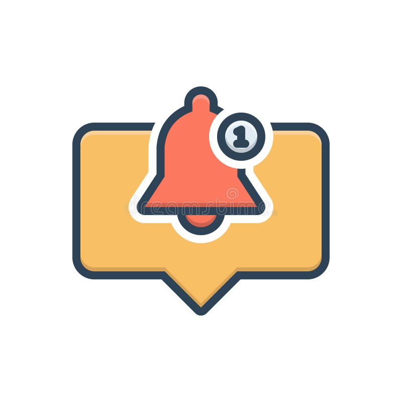 Color Illustration Icon for Notifications, Message and Reminder Stock ...