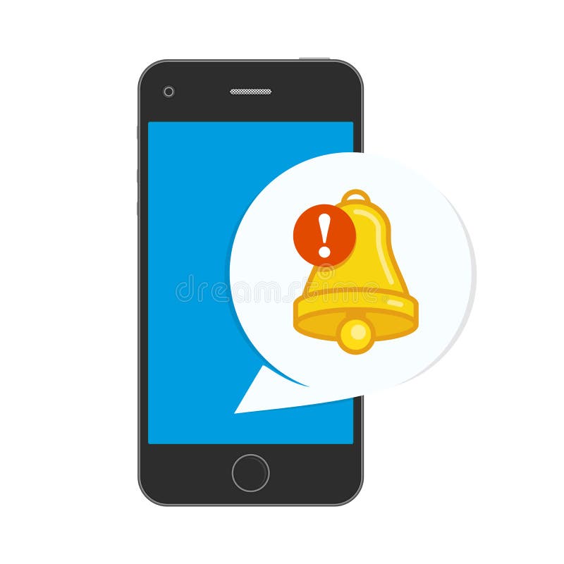 Notifications Icon on Phone. Stock Vector - Illustration of electronic ...