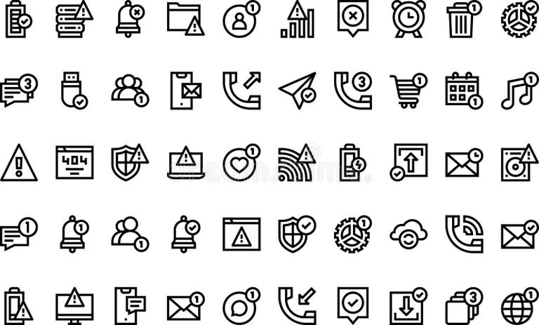 Notifications Icons High-Quality Vector Icons Collection with Editable ...