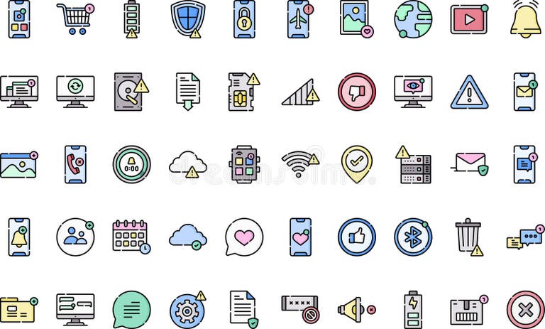 Notifications Icons Icons Simple Vector Icon. Illustration Symbol ...