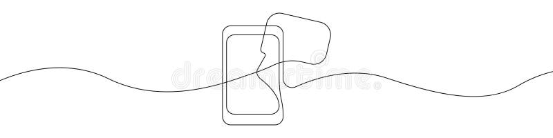 Notifications on the Screen Icon Line Continuous Drawing Vector. One ...