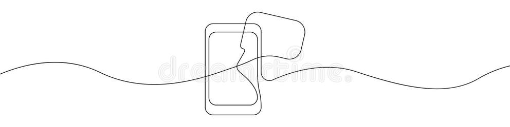 Notifications on the Screen Icon Line Continuous Drawing Vector. One ...