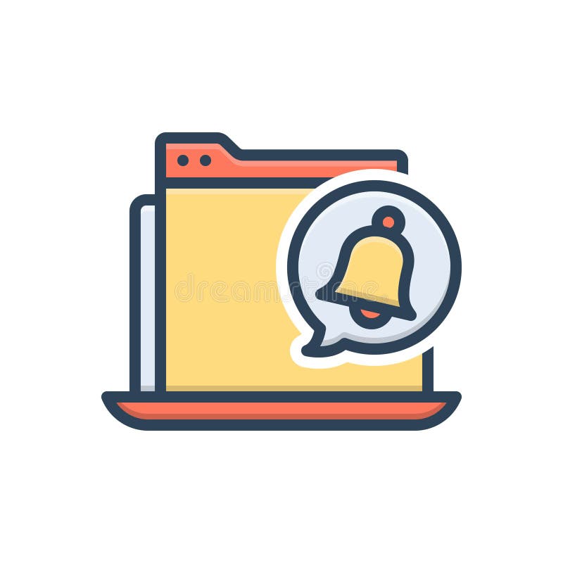 Color Illustration Icon for Notify, Inform and Alarm Stock Illustration ...