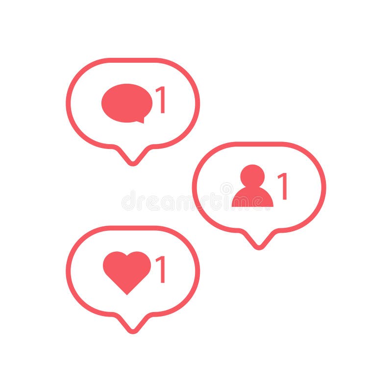 Notify Icon Set Template Vector. Notification Icon Vector Stock Vector ...