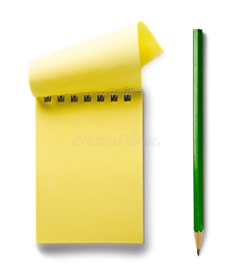 Notizblock, Bleistift Und Karte Stockbild - Bild von getrennt, zeichen ...