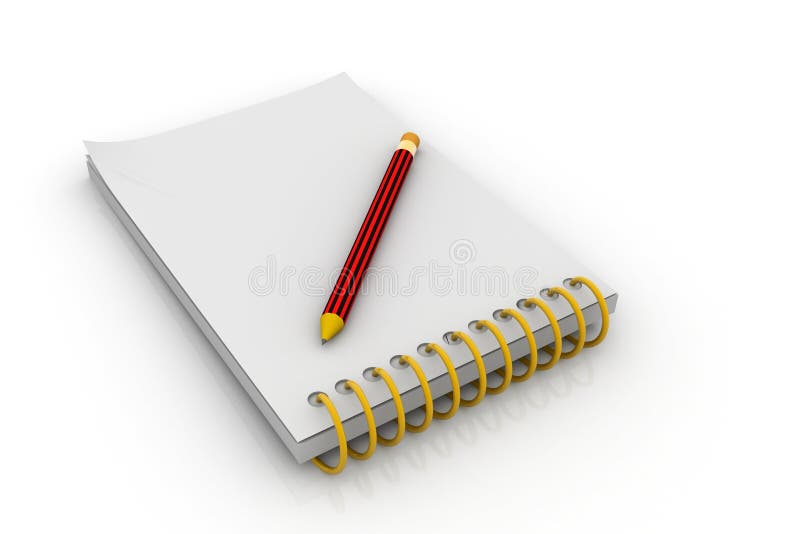 Notizblock und Bleistift stock abbildung. Illustration von bleistift ...