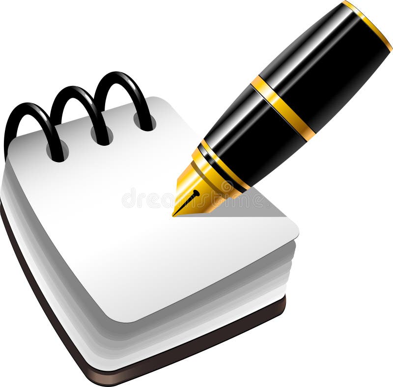 Notizbuch und Stift vektor abbildung. Illustration von leerzeichen ...