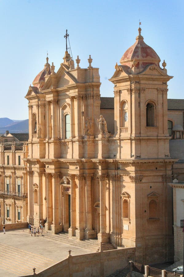 Noto cathedral stock image. Image of dome, city, outdoor - 129947645