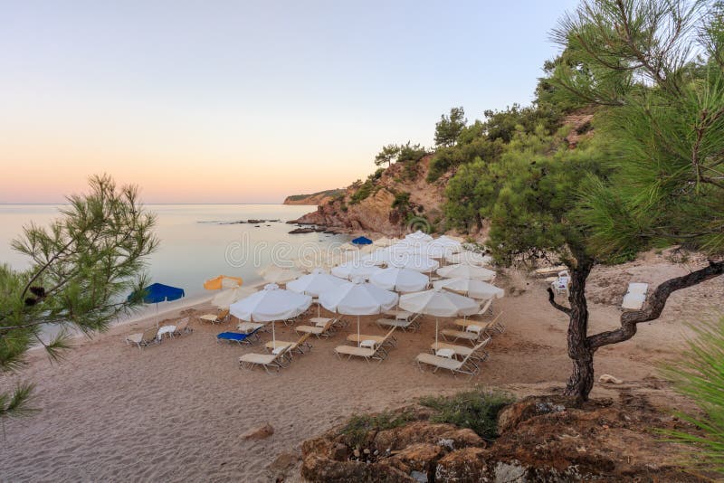 Notos Beach. Thassos Island, Greece Stock Image - Image of greek, sand ...