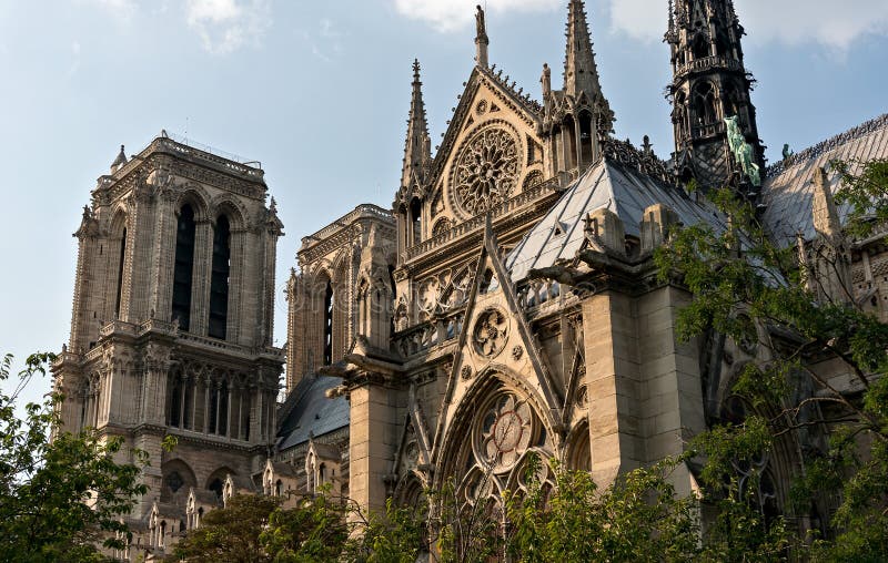Notre Dam de Paris stock image. Image of trees, dame - 39944109