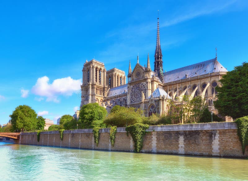 Notre Dame Cathedral in Paris in Springtime Stock Image - Image of ...
