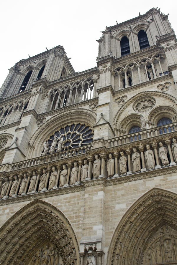 Backside of Notre Dame Cathedral and Buttresses Stock Image - Image of ...