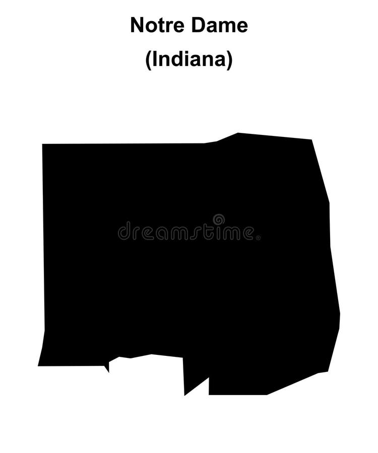 Notre Dame outline map stock vector. Illustration of indiana - 387285101