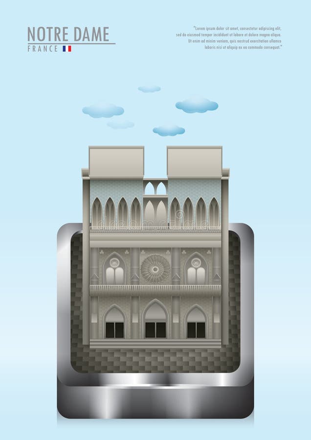 Notre Dame Poster. Vector Illustration Decorative Design Stock Vector ...