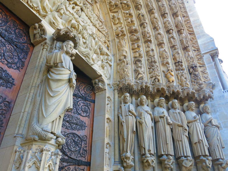 Notre Dame Typanum (3) stock image. Image of dame, notre - 58725213