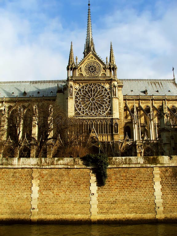 Notre Dame, a View from Water - Paris Stock Photo - Image of arch, dome ...
