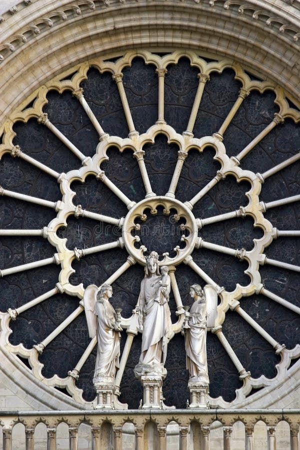 Notre Dame window stock image. Image of glass, stained - 1518967