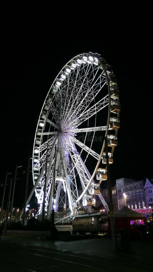 The Nottingham Eye at Night Stock Image - Image of night, wheel: 97368379