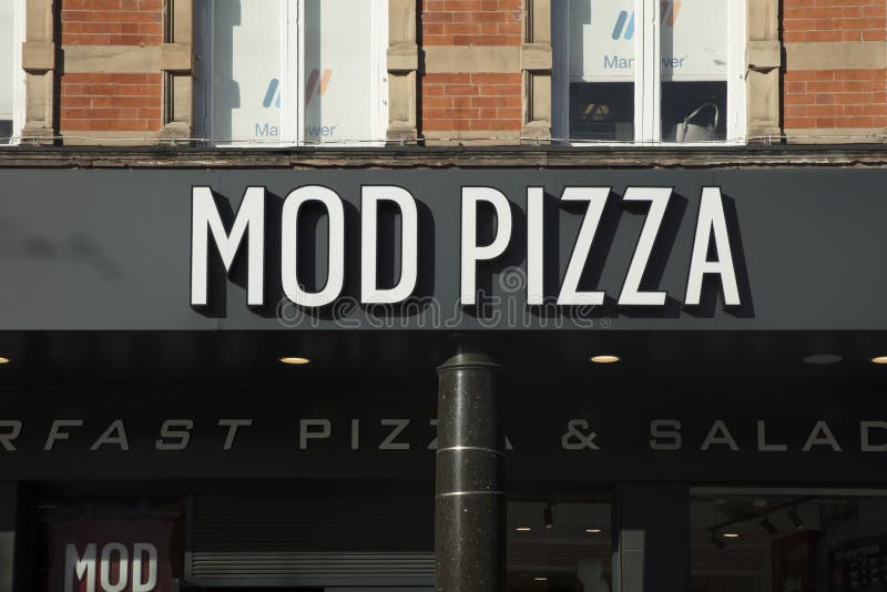 Nottingham, Nottinghamshire, UK: October 2018: MOD Pizza Sign Editorial ...