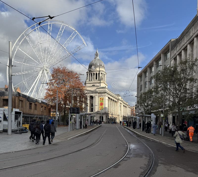 Nottingham Old Market Square Ferris Wheel Construction Editorial Stock ...