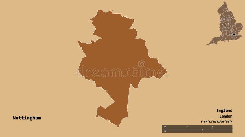 Nottingham, Unitary Authority of England, Zoomed. Pattern Stock ...