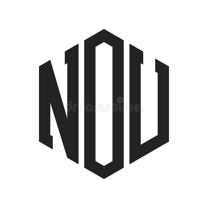 NOU Logo Design. Initial Letter NOU Monogram Logo Using Hexagon Shape ...