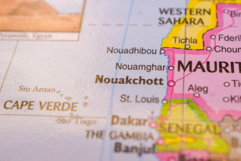 Nouakchott on the World Map-Geo Political Map Stock Photo - Image of ...