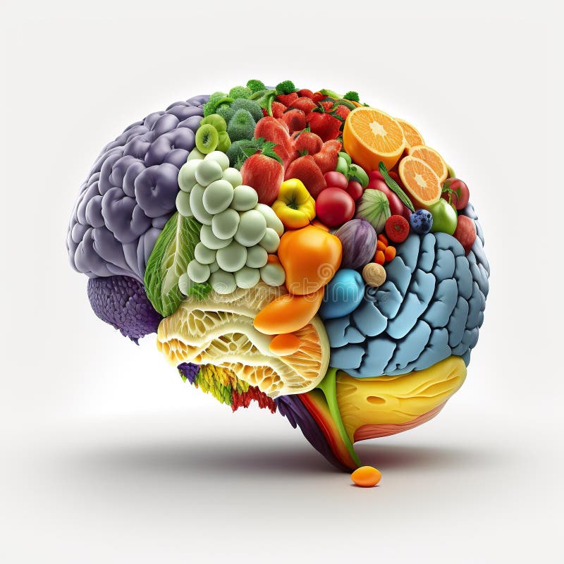 Healthy Vegetable Brain Metaphor. Generative AI Stock Illustration ...