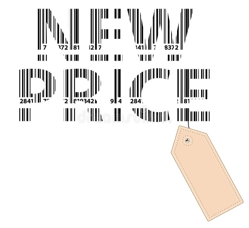 étiquette De Prix Avec Un Code-barres En Forme De Coeur. J'adore Le ...