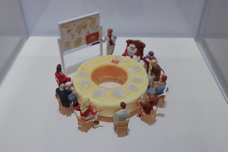 Group Miniature Figures Business Meeting Around Table Stock Photos ...