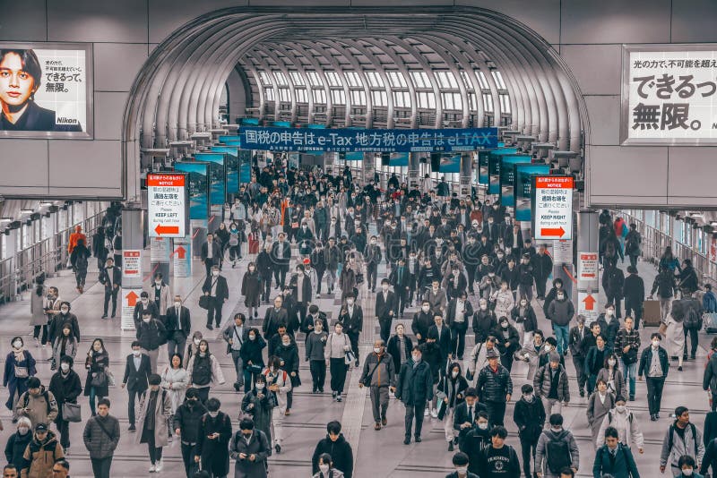 Nov 27 2023 Rush Hour Commuters at Station in Tokyo Editorial Image ...