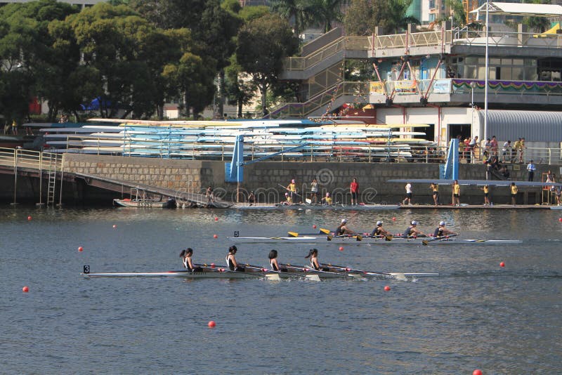 Team Rowing To the at Shek Mun, Hk 5 Nov 2011 Editorial Stock Photo ...