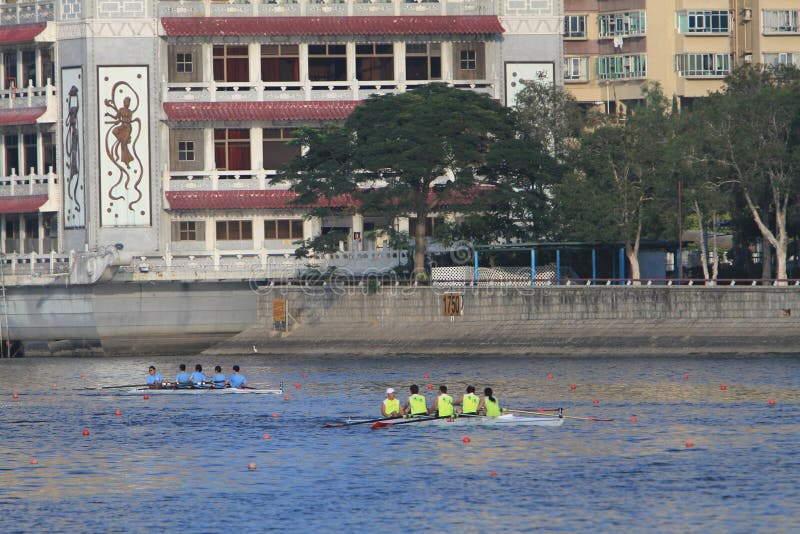 Team Rowing To the at Shek Mun, Hk 5 Nov 2011 Editorial Photography ...