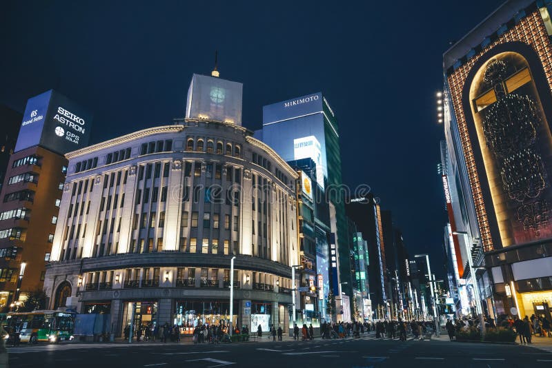 Nov 26 2023 Wako Building with Landmark Clock Tower at Intersection ...