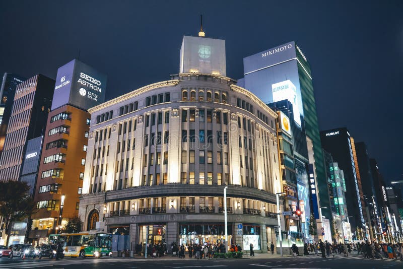Nov 26 2023 Wako Building with Landmark Clock Tower at Intersection ...