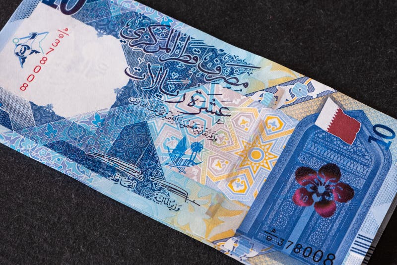 Nova Nota Real De 10 Qatari Imagem de Stock - Imagem de dinheiro ...