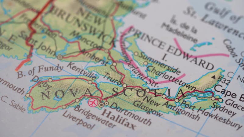 Nova Scotia, Canada Highlighted on a World Map 4K Stock Video - Video ...