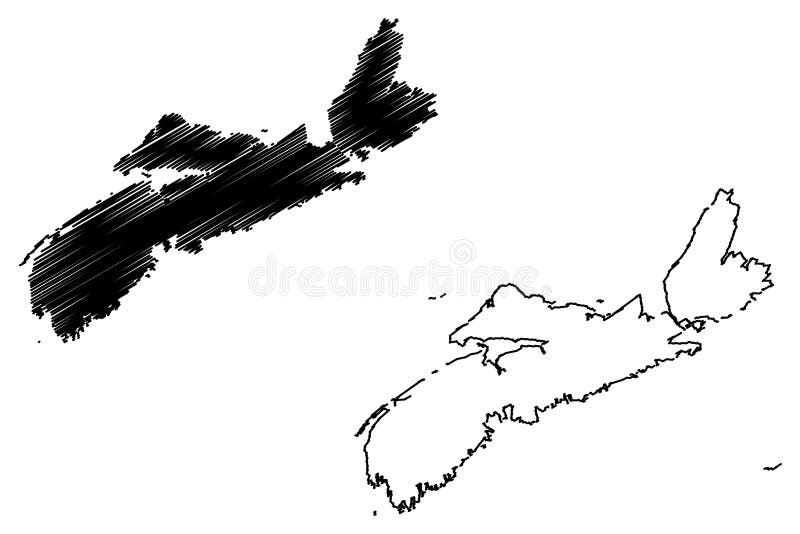 Nova Scotia Canada Map Vector Stock Vector - Illustration of outline ...
