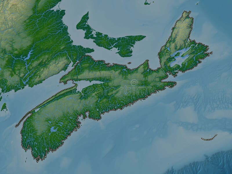 Nova Scotia, Canada. Physical. No Legend Stock Illustration ...