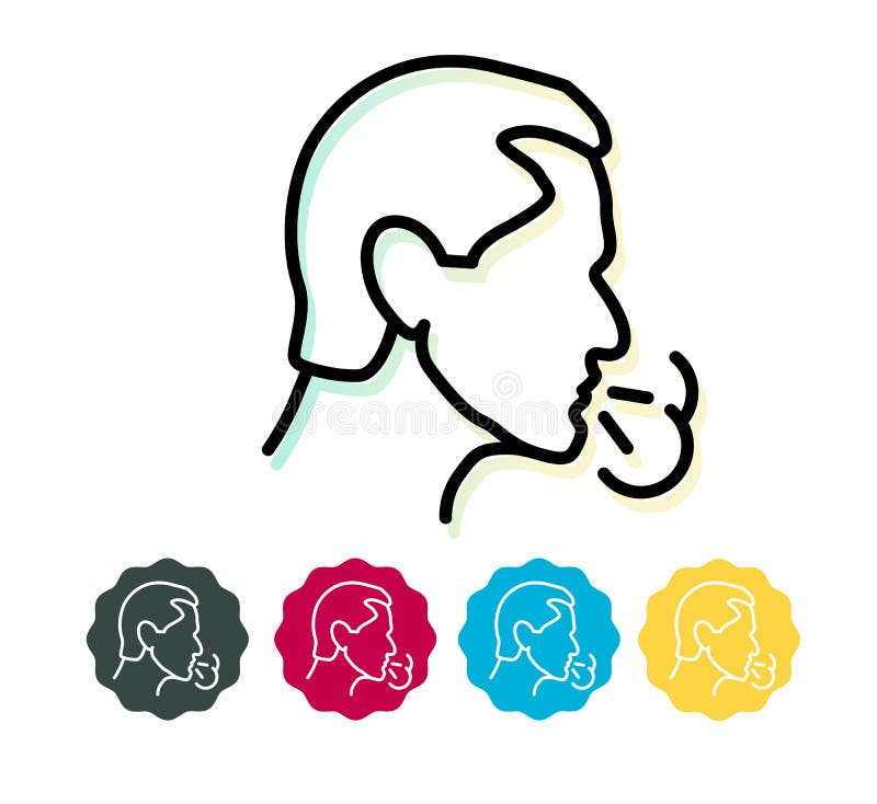 Novel Coronavirus - COVID-19 - Dry Cough - Icon Stock Vector ...