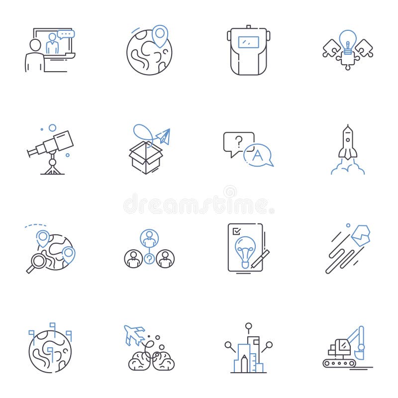 Novel Information Line Icons Collection. Plot, Character, Theme ...