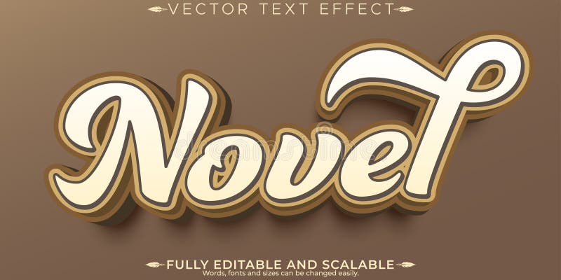 Novel Text Effect, Editable Vintage and Cool Text Style Stock Vector ...