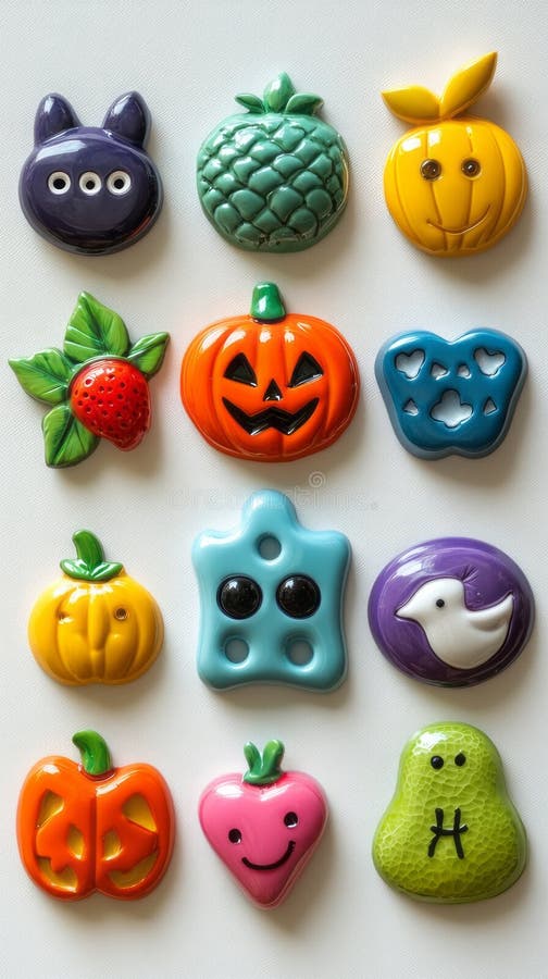 Novelty Buttons and Decorative Items for Fun School Projects Stock ...